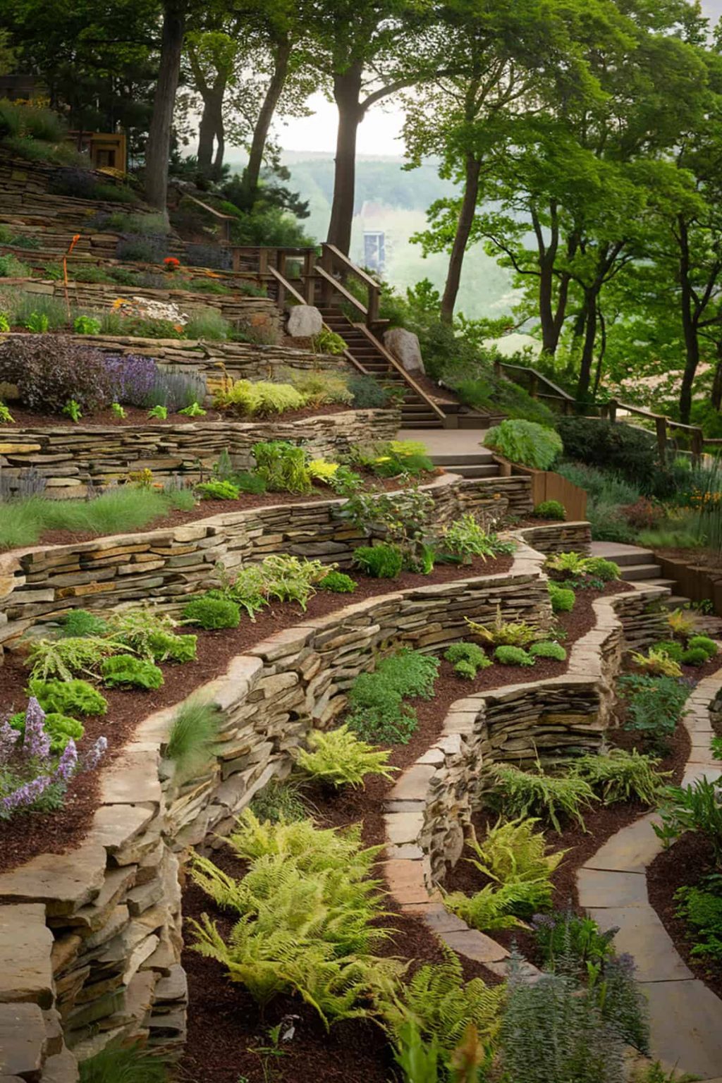 15 Brilliant Ideas For a Sloped Woodland Garden - Plantglossary